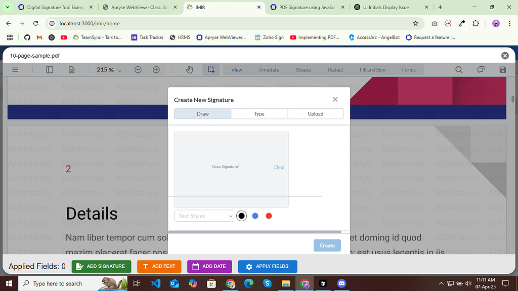 How to fix the signature fields in the UI - Apryse SDK - Apryse Community