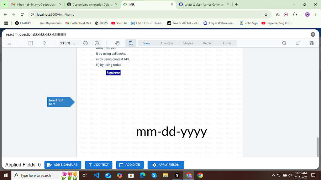 How To Highlight The Input Text Field After Applying Apply Fields Webviewer Apryse Community