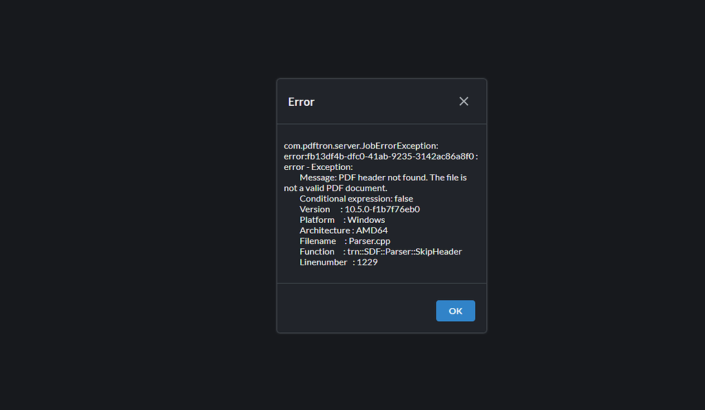 I want to open a PDF File with No Header in PDFTRON WEBVIEWER - WebViewer - Apryse Community