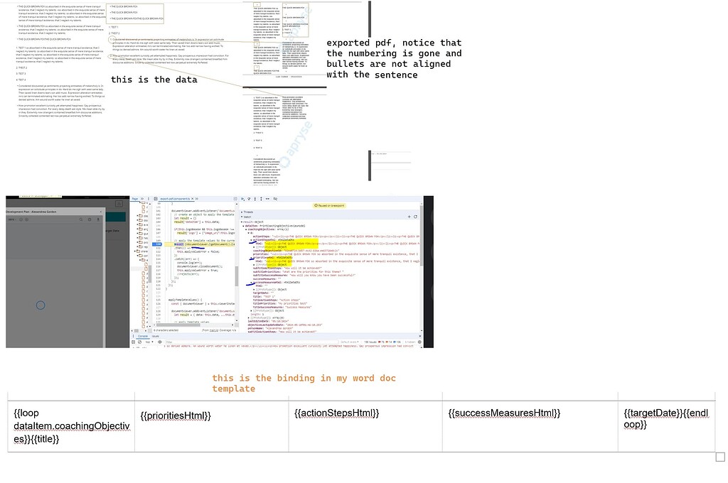 Pdf export not displaying bullets and numberings correctly - WebViewer - Apryse Community