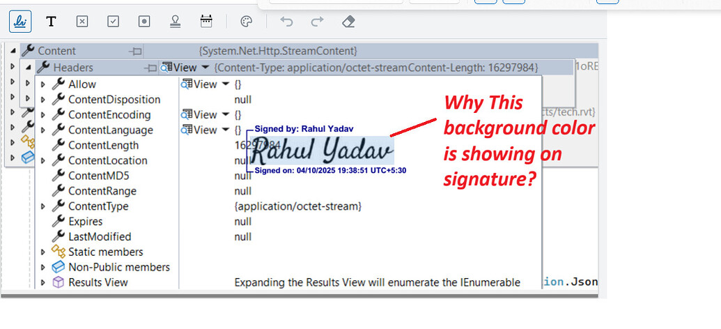 Showing background color on signature with latest sdk (11.7.1 ...