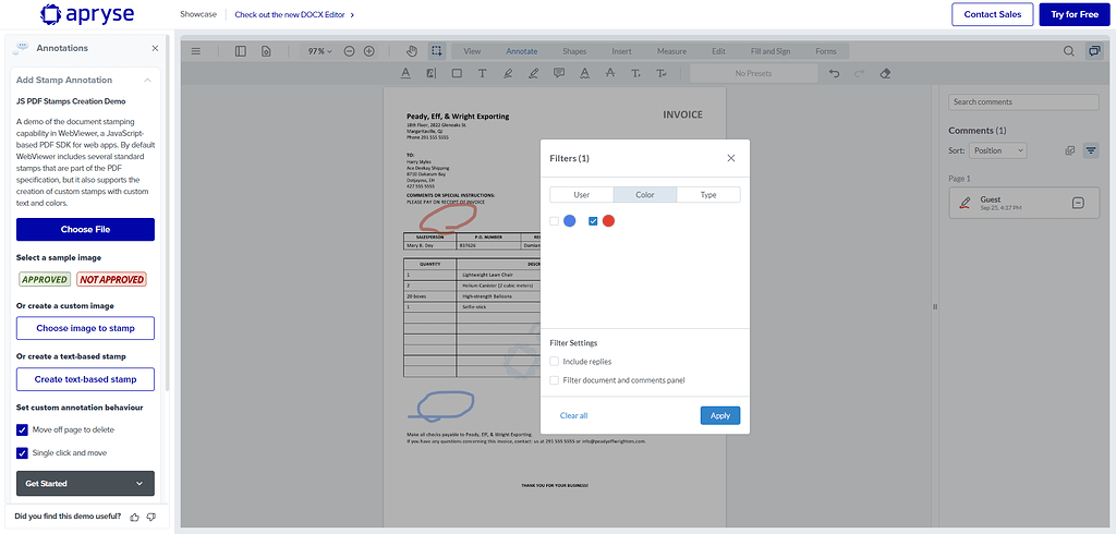 Can I Toggle Added Annotation Visibie With Filtering In Comment Panel