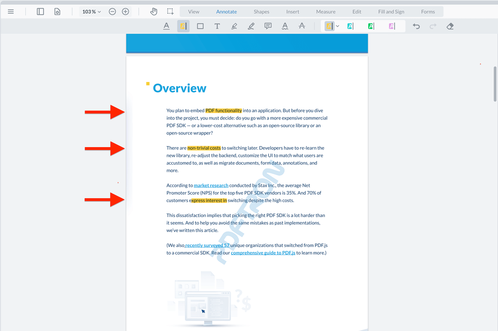 Create Annotation Marker With Custom Graphics Outside Of Rendered Pdf Page Webviewer Apryse