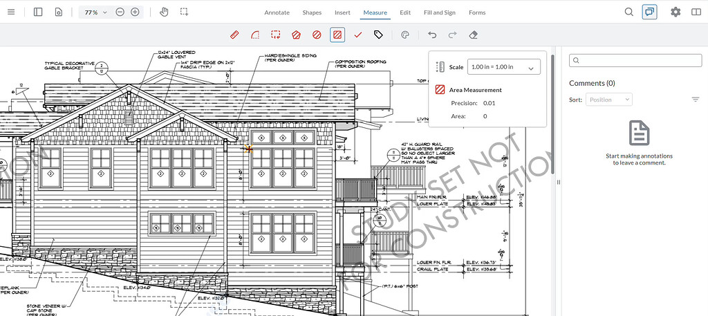 If the user is using the Area, Ellipse, or Rectangular Area measurement ...